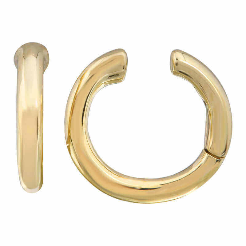 Classic Round Gold Ear Cuff in 14K Gold | Izakov Fine Jewelry